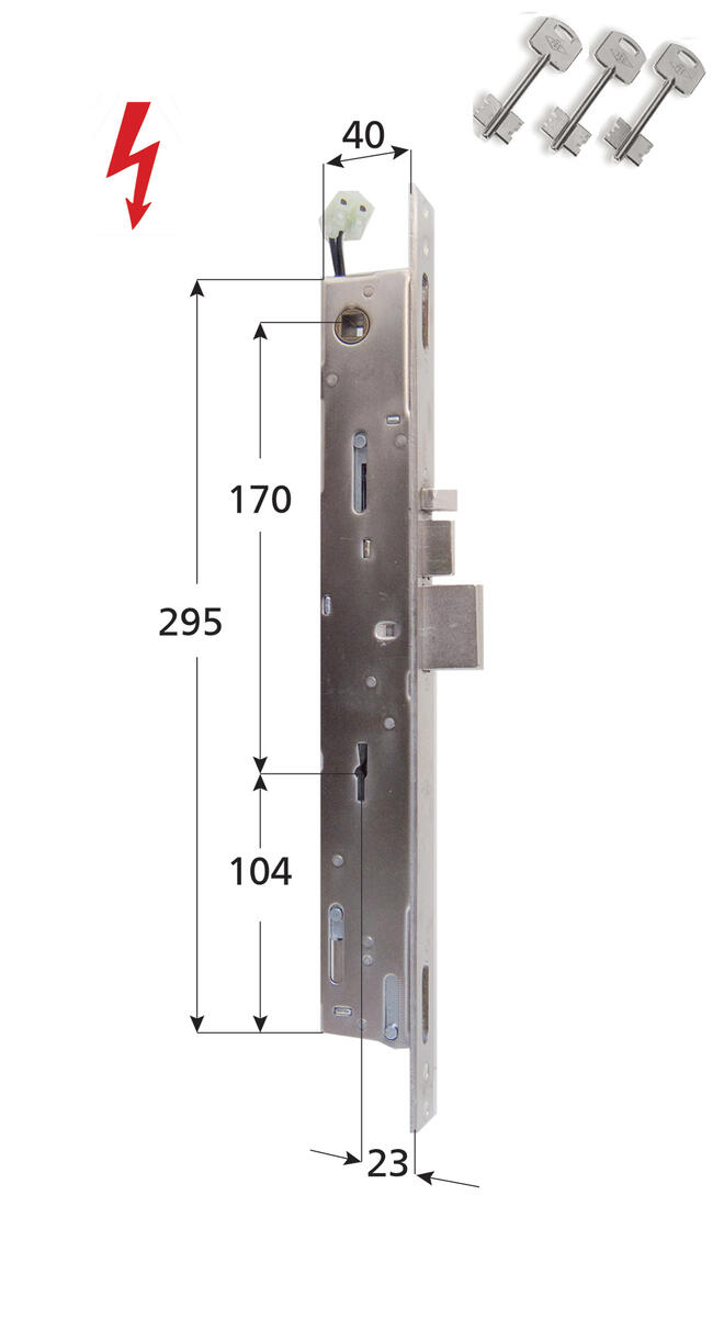 SERRATURA ELETTRICA DOPPIA MAPPA VERTICALE TRIPLICE NUOVA FEB - Brico123